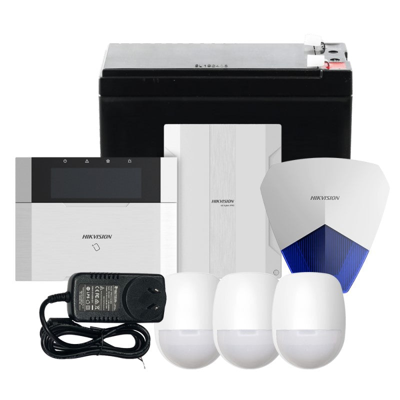 Hikvision AX Pro Hybrid Alarm Controller Kit, 1x Keypad, 1x Siren Stro ...